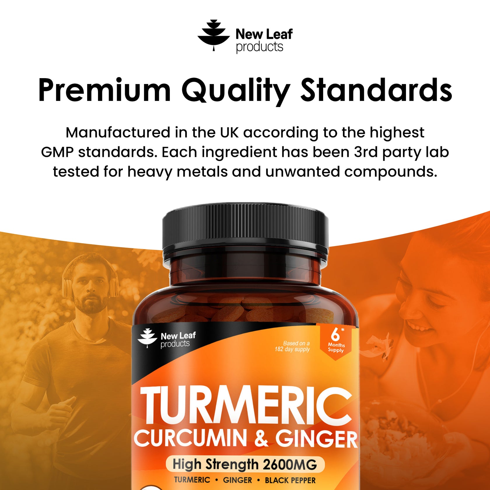 Turmeric Supplements Ginger & Black Pepper Turmeric Tablets 95% Curcum ...