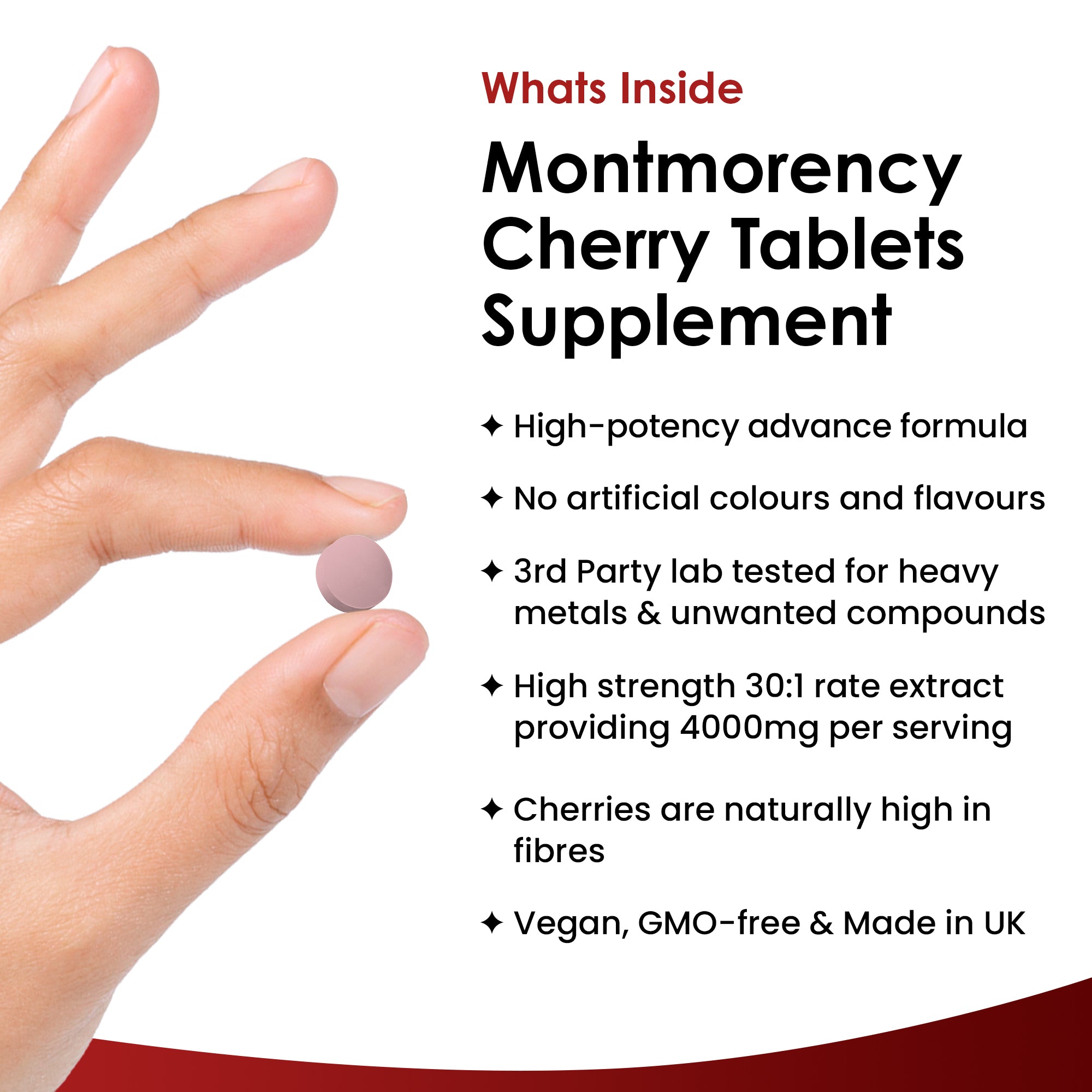 Montmorency Cherry 4000mg Extract - 180 Tablets High Strength Concentr ...
