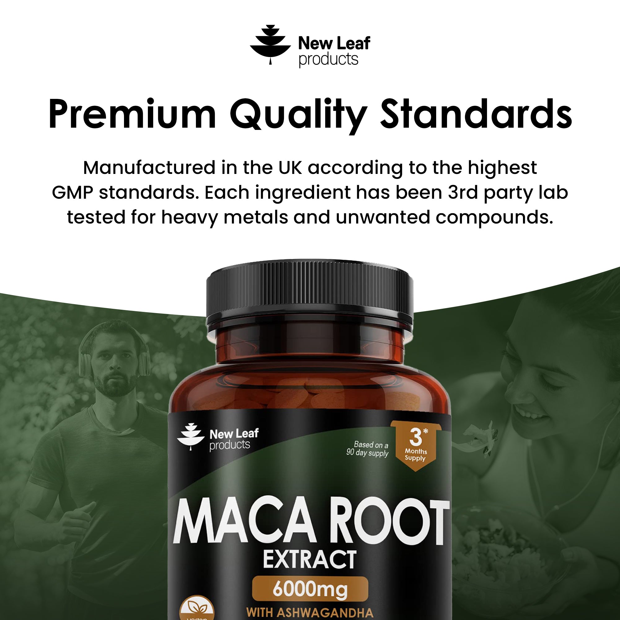 Maca Root 6000mg With Ashwagandha – 100% Peruvian Black Maca Root 180 ...